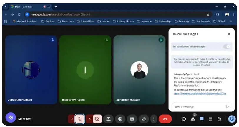 Best Live Translation for Google Meet | Interprefy